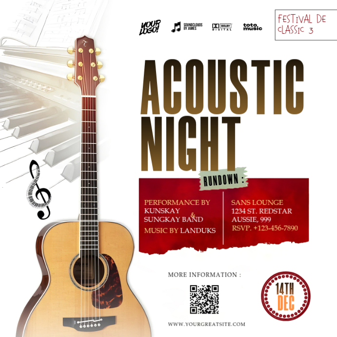 Professional Acoustic Night Instagram Post Template | PosterMyWall