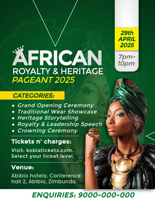 Professional African Cultural Pageant Flyer Template | PosterMyWall