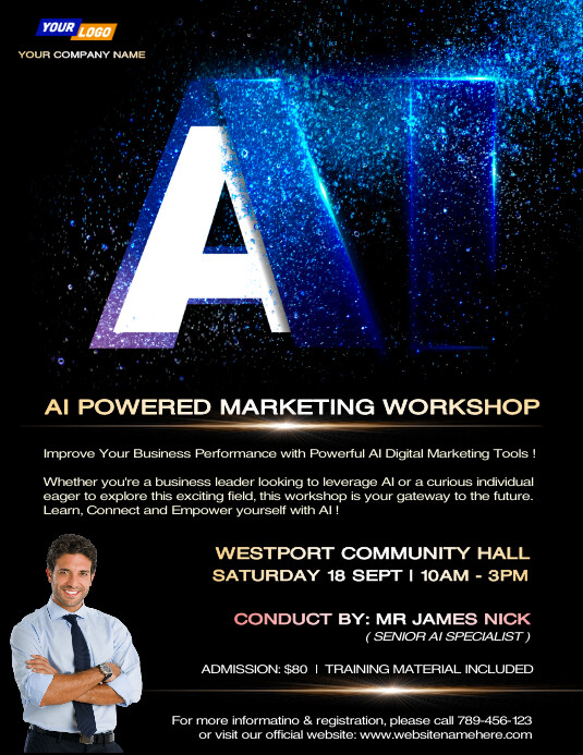 Professional Ai Courses Event Ad Flyer Template | PosterMyWall