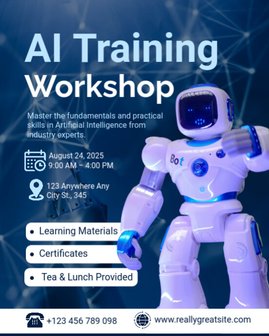 Professional Ai Training Workshop Flyer Template Instagram Portrait ...