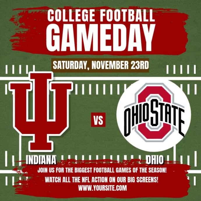 Plantilla de Professional Amerivan Footbal Flyer. Indiana Vs Ohio ...