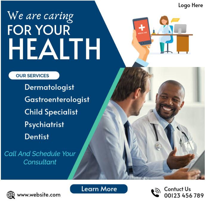 Professional and Expert Health Consultant Banner Design for Doctors ...