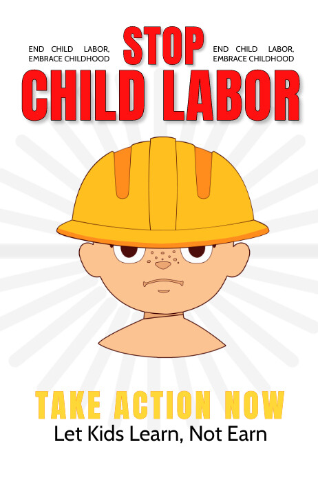 Professional and Illustrative Child Labour Po Template | PosterMyWall