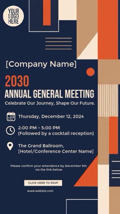 Copy of Professional Annual General Meeting Flyer Template | Corporate ...