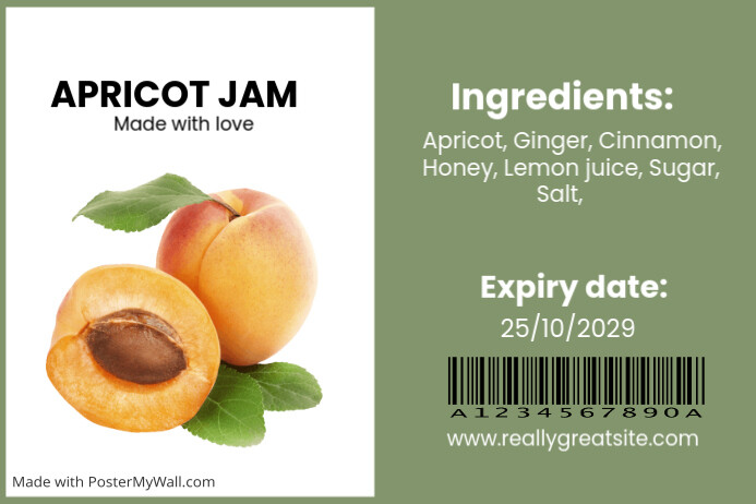 Modèle Professional Apricot Jam Label Design Label | PosterMyWall