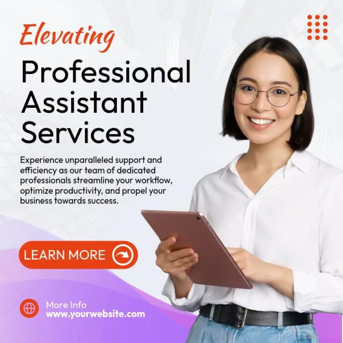 Plantilla de Professional Assistant Services | PosterMyWall