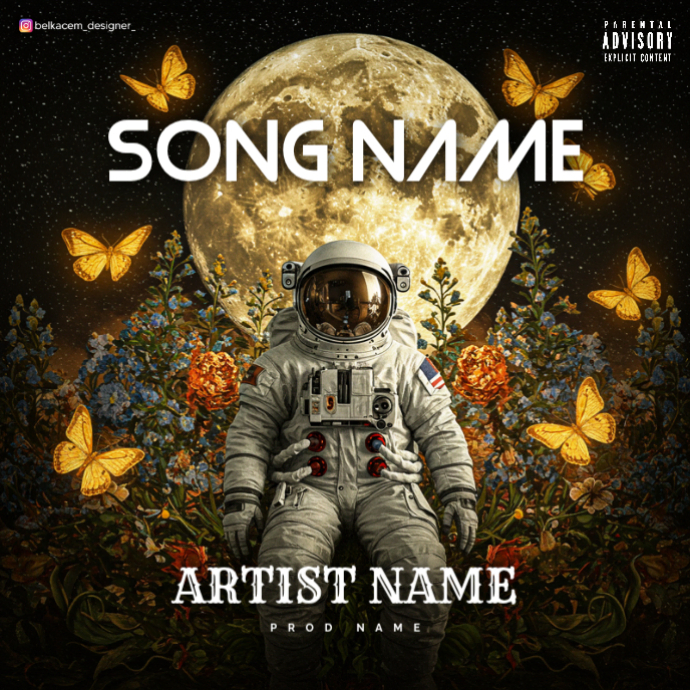 Professional Astronaut Butterfly Album Cover Template | PosterMyWall
