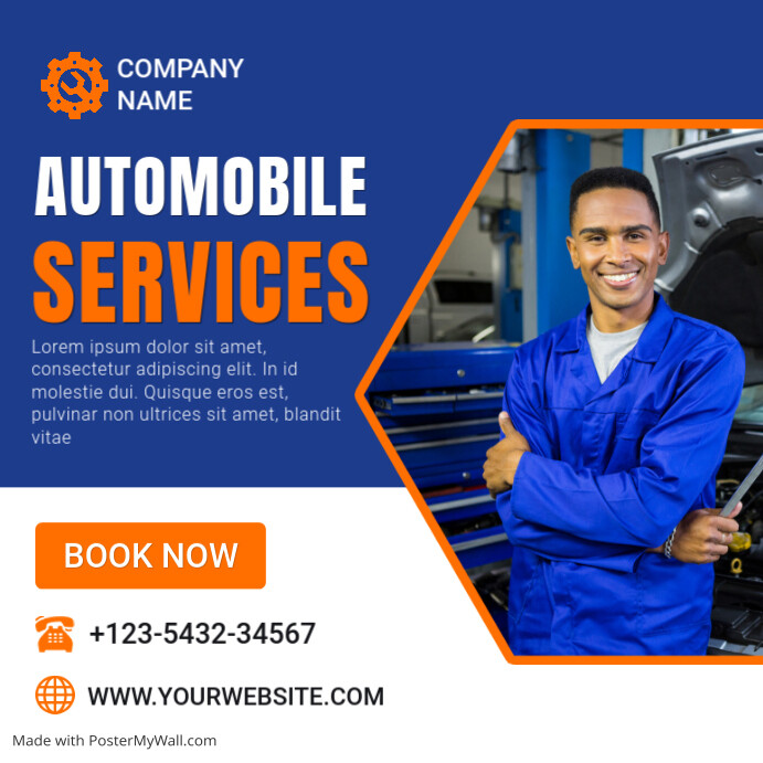 Professional Auto Mobile Service Instagram Post Template | PosterMyWall