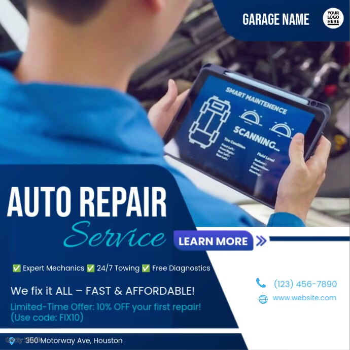 Copy of Professional Auto Repair Maintinance Instagram Post | PosterMyWall