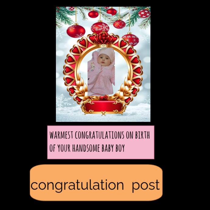 Professional Baby Welcome Post Instagram Post Template | PosterMyWall