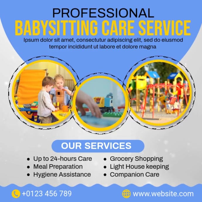 Professional Babysitting Care Services Template | PosterMyWall