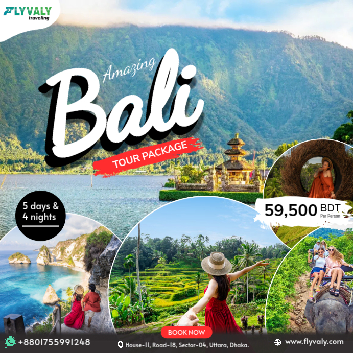 Professional Bali Tour Package Ads Design Template Instagram Post ...