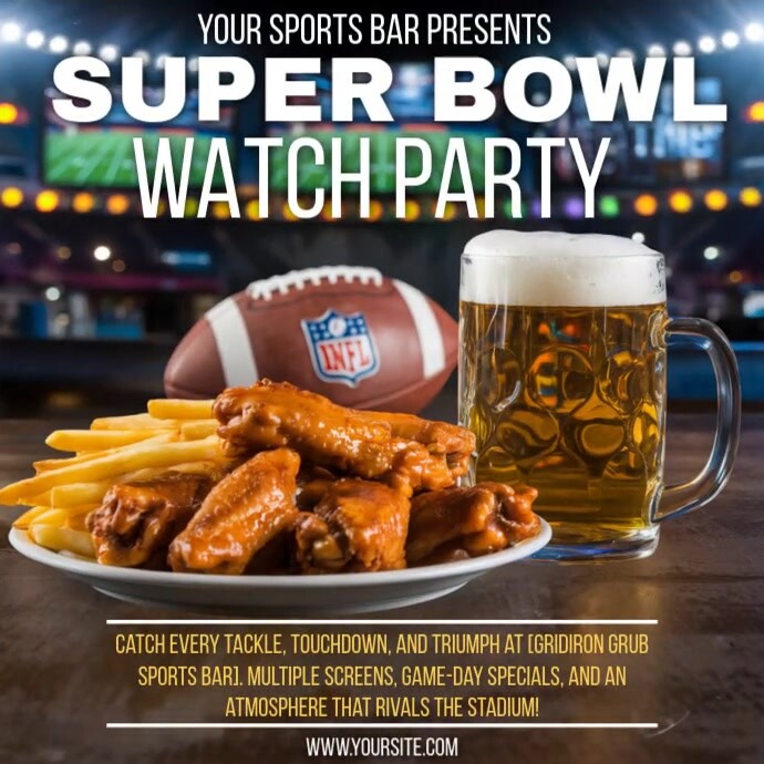 Professional Bar & Grill Flyer. Nfl Flyer. Super Bowl Sunday American ...
