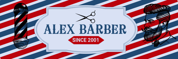 Professional Barber Shop Banner Banner 2' × 6' Template | PosterMyWall