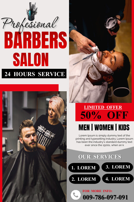 Plantilla de Professional Barber Template Poster | PosterMyWall