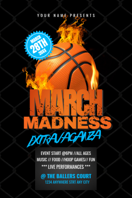 Professional Basketball Gameday Poster Template | PosterMyWall