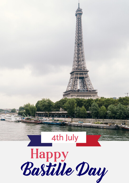 Professional Bastille Day A4 Template | PosterMyWall