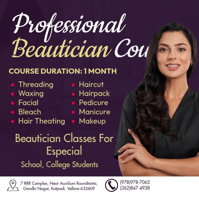 Copy of Professional Beautician Course | PosterMyWall