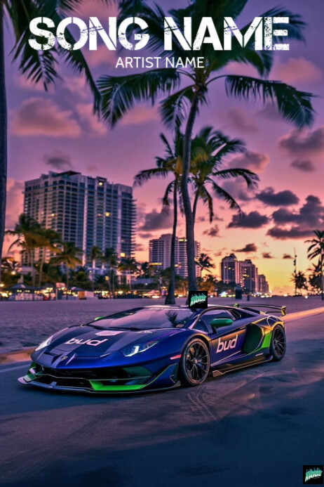 Professional Beautiful Car Album Art Cover Poster Template | PosterMyWall