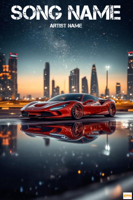 Professional Beautiful Red CAR ALBUM ART COVER Template | PosterMyWall