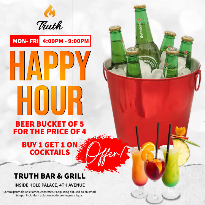 Professional Beer Bucket Offer Instagram Post Template | PosterMyWall