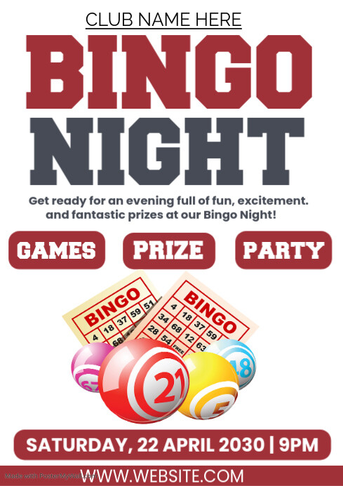 Copy of Professional Bingo Night Event Invitation Flyer Poster A4 ...