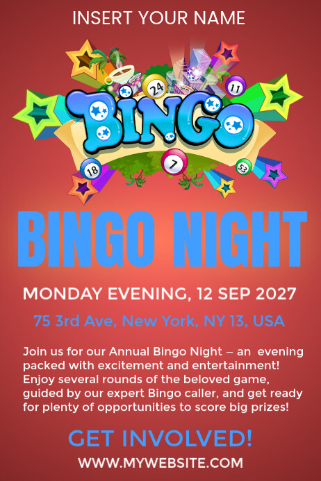 Professional Bingo Night Event Invitation Instagram Story Poster ...