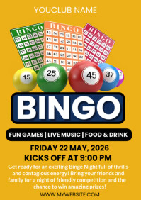 Bingo Night Event Invitation Poster Flyer A4 Template | PosterMyWall