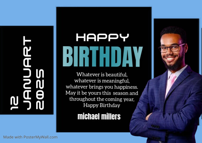 Professional Birthday A3 Template | PosterMyWall