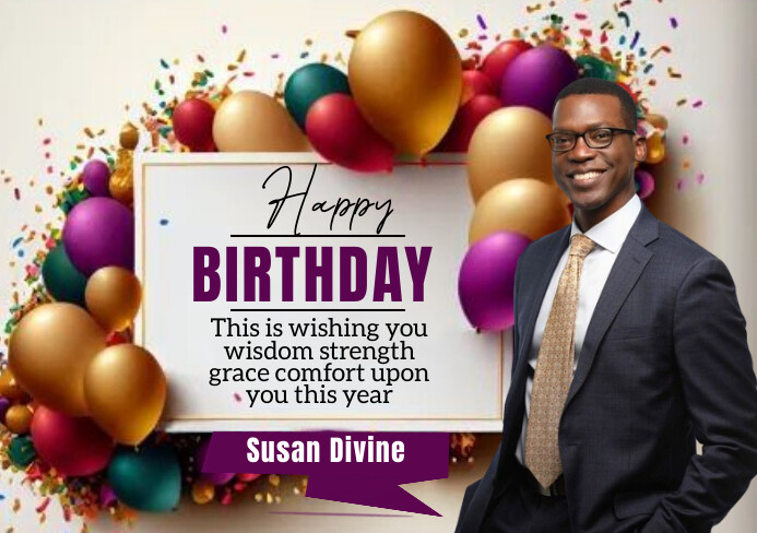 Professional Birthday A5 Template | PosterMyWall