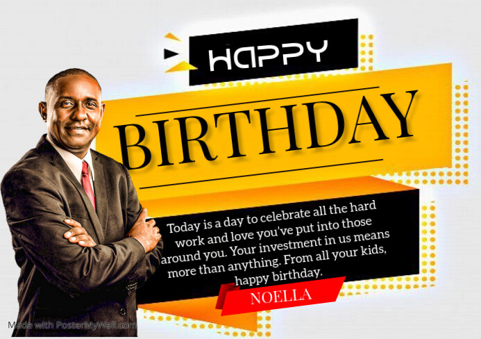 Professional Birthday A5 Template | PosterMyWall