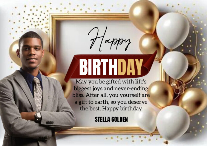 Professional Birthday A5 Template | PosterMyWall