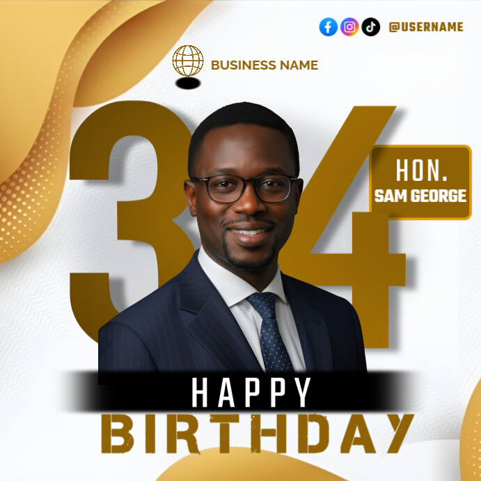Professional Birthday Template Square (1:1) | PosterMyWall