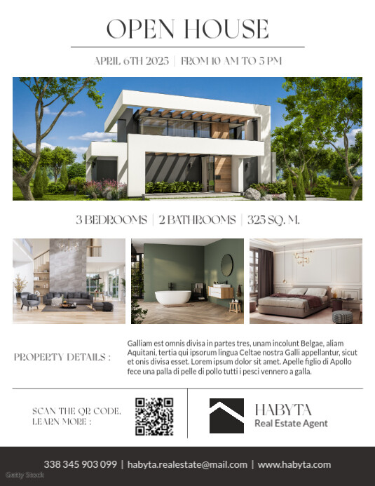 Professional Black And White Open House Flyer Advertisement 2025 2026 ...