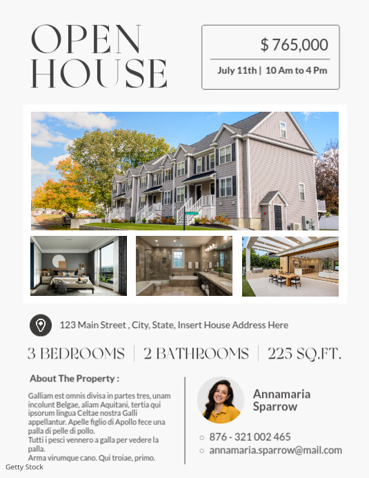 Copy of Professional Black And White Open House Flyer Advertising ...