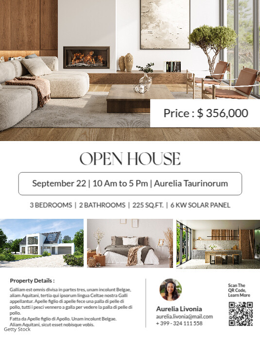Copy of Professional Black And White Open House Real Estate Flyer ...