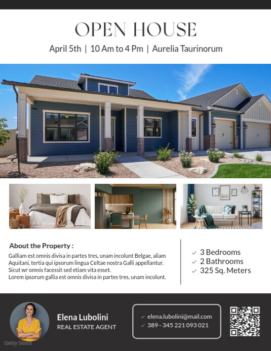 Professional Black And White Open House Real Estate Flyer Advertisement ...