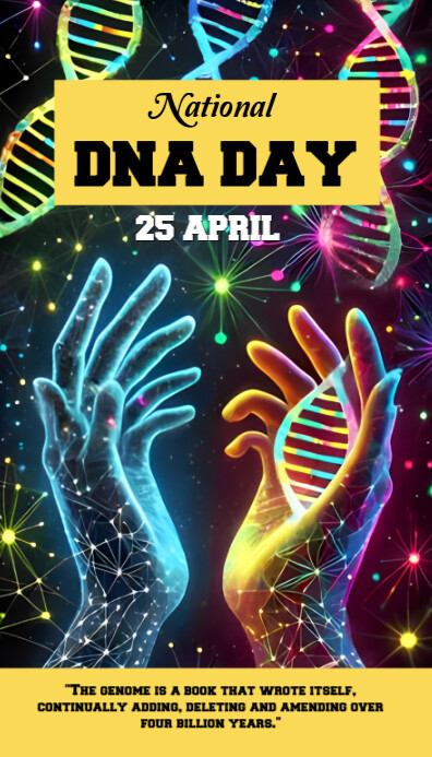 Professional Black Background Illustrative National Dna Day Business ...