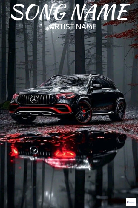 Professional Black Beautiful Car Song Album Cover Art Design Poster ...