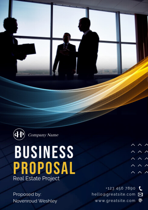 Professional Blue And Orange Modern Business Template | PosterMyWall