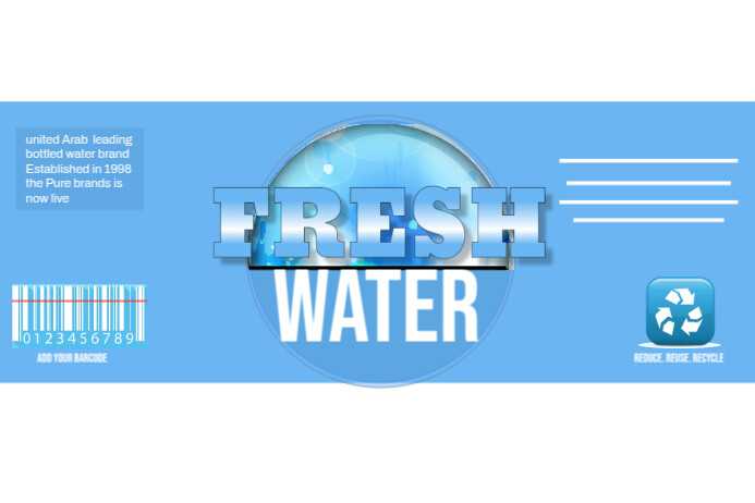 Copy of Professional Blue And White Water Bottle Label Design Template ...