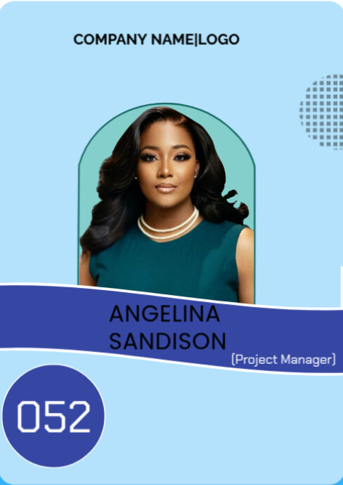 Professional Blue background ID Card tag badge Design Template Poster ...