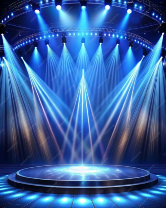 Professional Blue Spotlight Stage Instagram Portrait Template ...