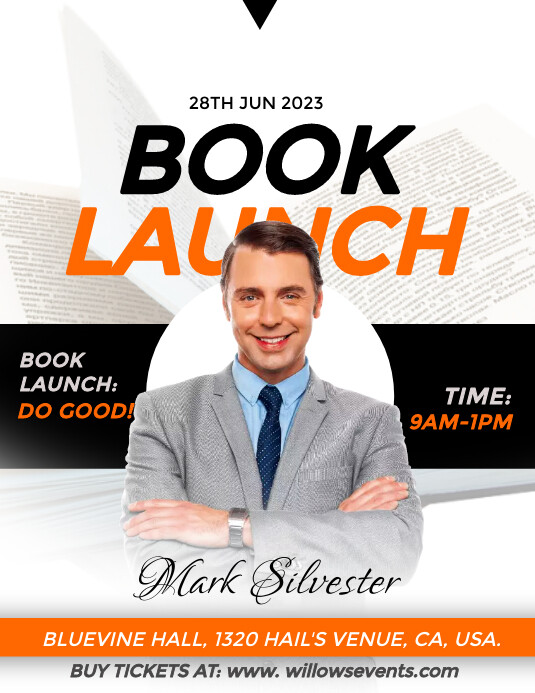 PROFESSIONAL BOOK LAUNCH POSTER TEMPLATE (1) | PosterMyWall