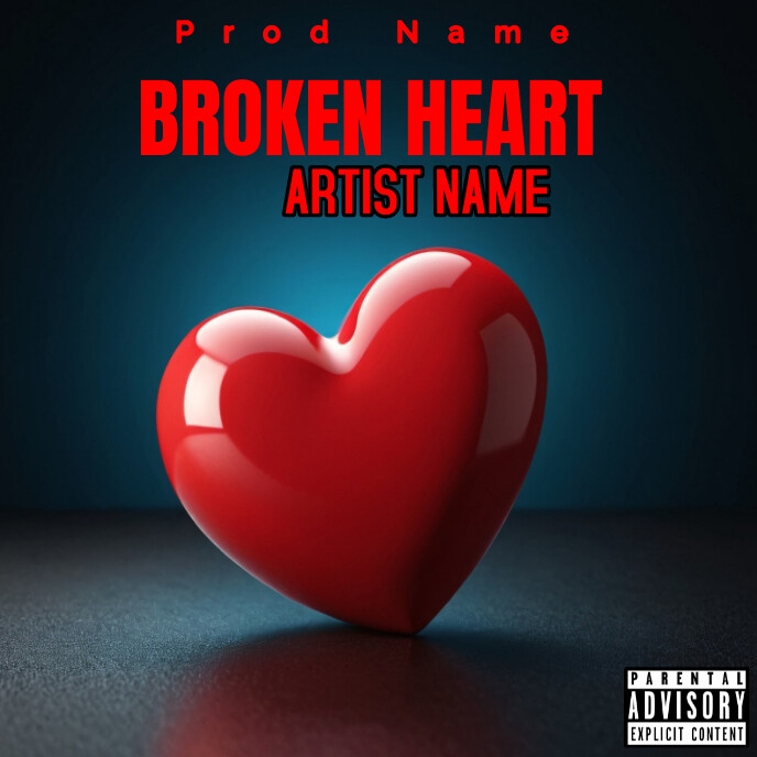 Modèle Professional Broken Heart Album Cover | PosterMyWall