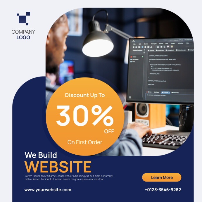 Copy of Professional Build Website Marketing Ads Post | PosterMyWall