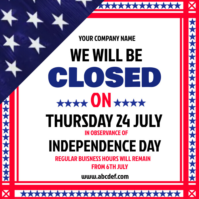 Plantilla de Professional Buisness Closing Template On 4th | PosterMyWall