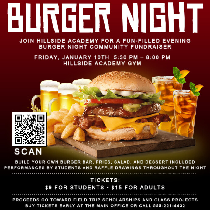 Copy of Professional Burger Night Instagram Post | PosterMyWall