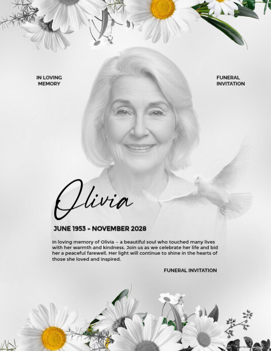 Professional Burial Flyer | Burial Poster | Funeral Flyer -Vorlage ...