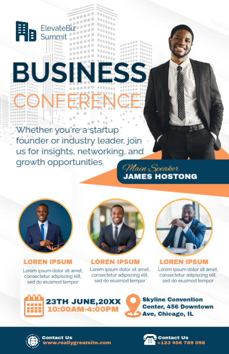 Professional Business Conference Event Poster Template Tabloid ...
